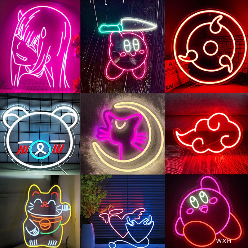 Custom neon sign Japanese Cartoon Kawaii Sailor Moon Luna Cat Cute Bear ...