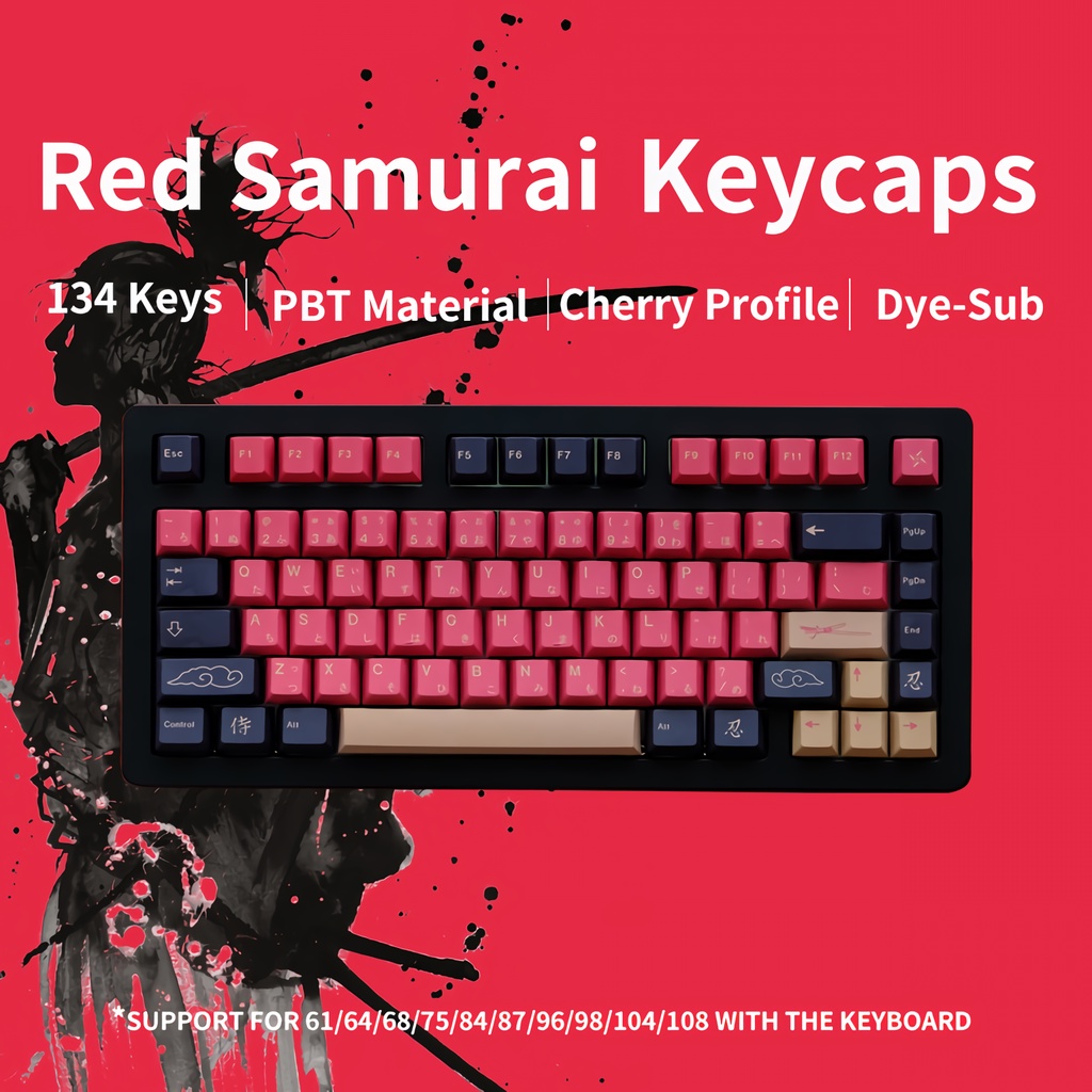 [SG Local Stock] Red Samurai Keycaps | 134 Keys | Cherry Profile | PBT ...
