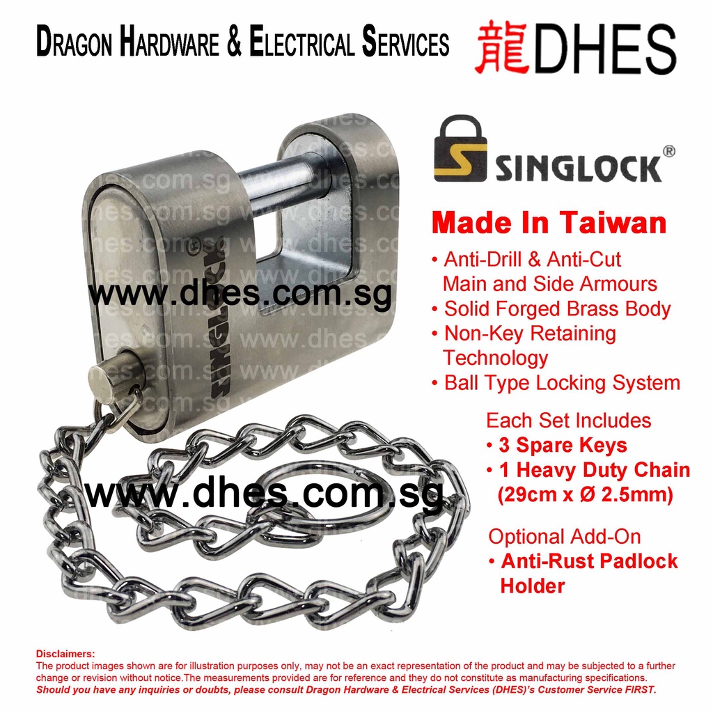 Singlock Armoured Padlock Lock Non-Key Retaining Anti-Drill Anti-Cut ...