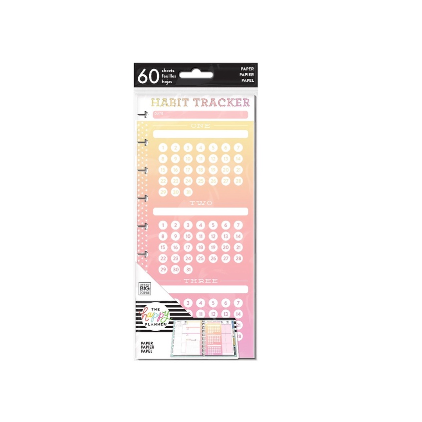 Happy Planner Habit Tracker Filler Paper - Skinny Classic | Shopee ...