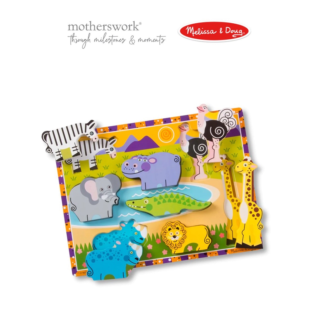 Melissa & Doug Safari Chunky Puzzle - 8 Pieces (2 years+) | Shopee ...