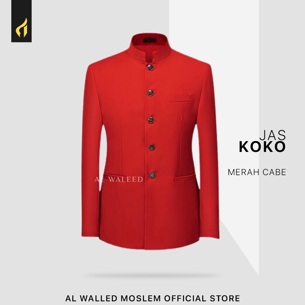 MERAH Jasko/jas Majlis Santri Plain Slimfit Red Cbbe | Shopee Singapore