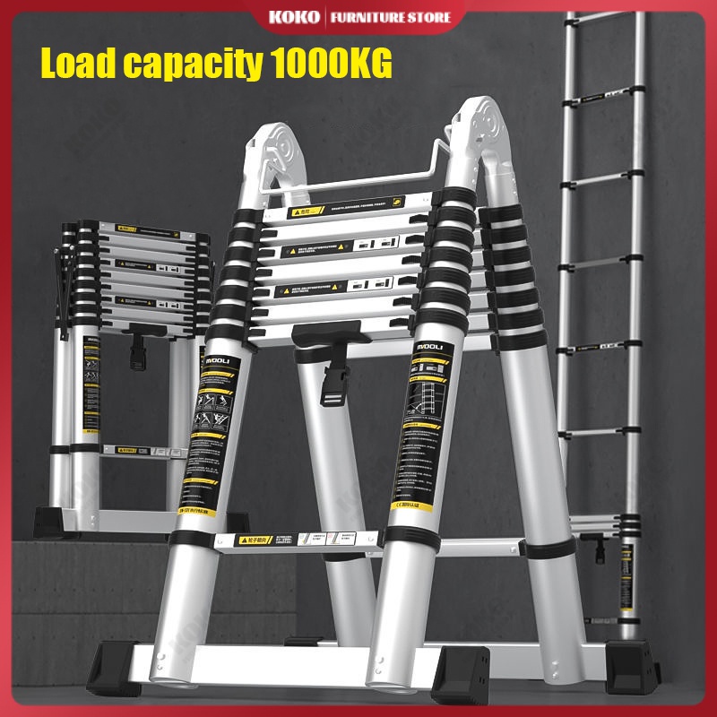 Telescopic ladder aluminum alloy thickening folding ladder home use ...