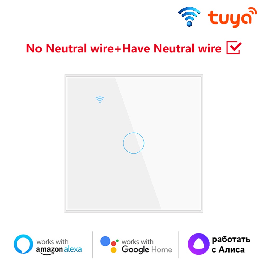 Tuya EU WiFi Smart Touch Light Switch 1/2/3/4 Gang Two Wiring Method ...
