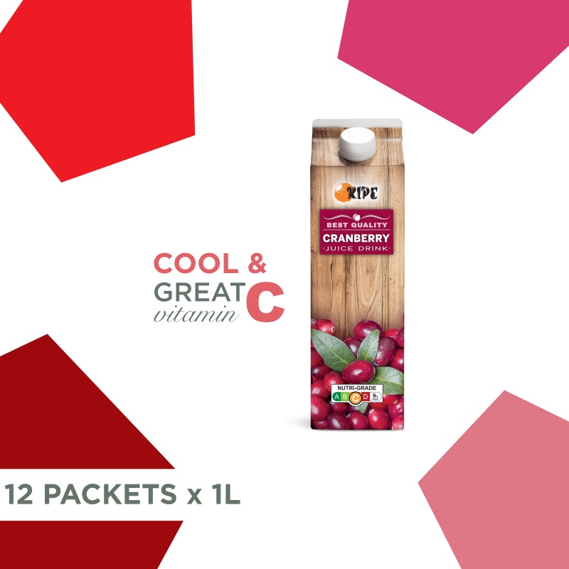 Ripe Cranberry Juice 1L x 12 packets | Shopee Singapore