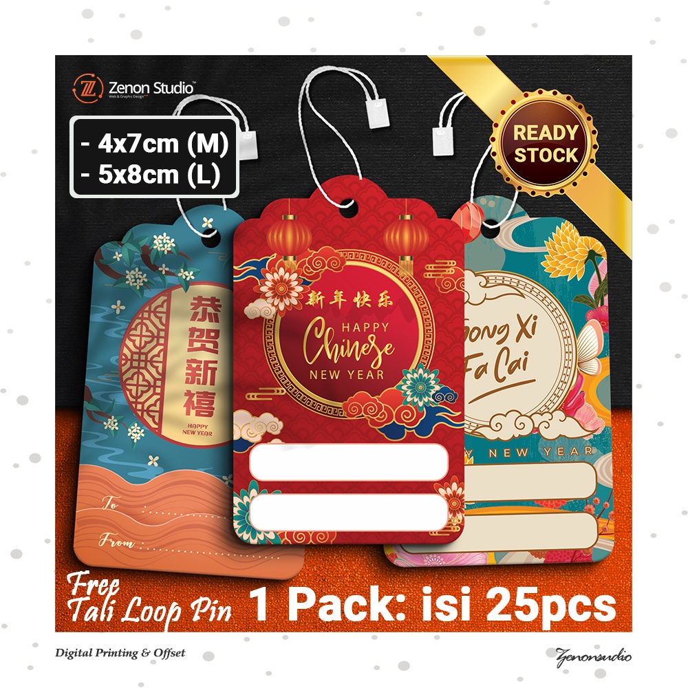 [25pcs] Chinese New Year Hang Tag CNY Hangtag Greeting Card Chinese New ...