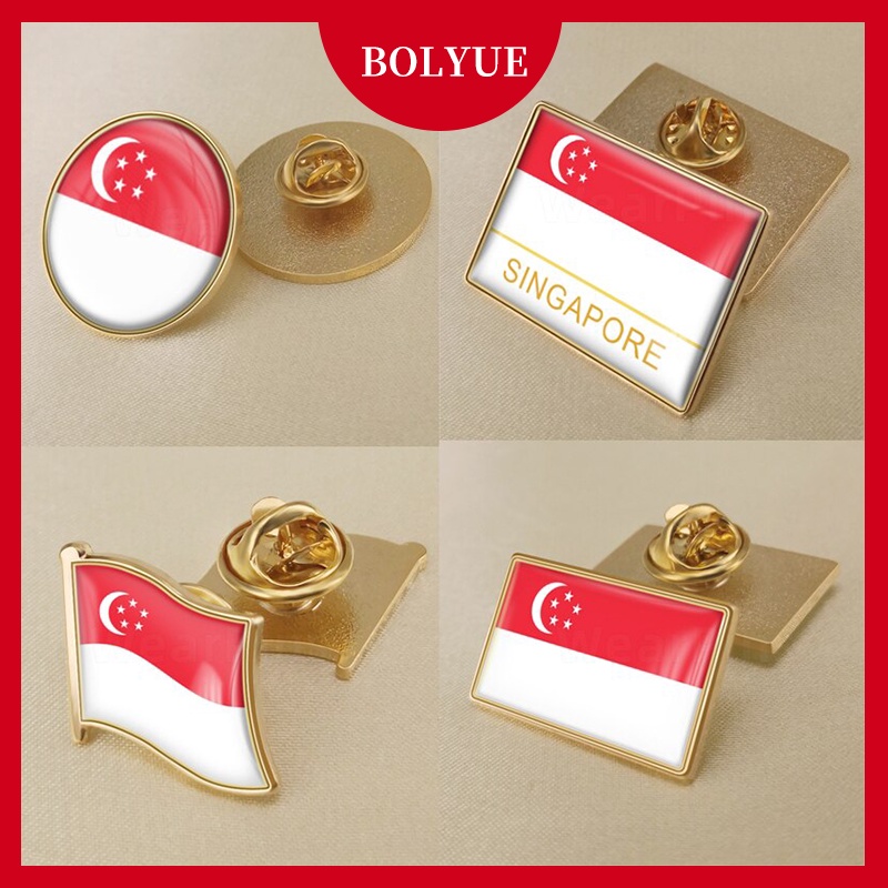 Singapore Flag Pin Coat of Arms of Singapore/Singaporeans Flag NDP 2023 ...
