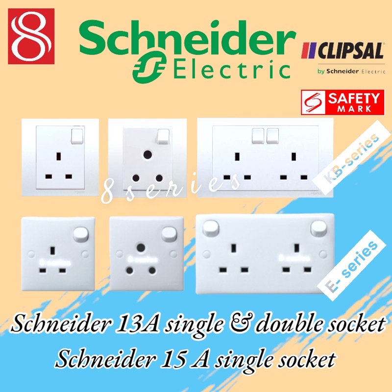 Clipsal(Schneider ) /MK 13A /15A Air-con power socket/ single / Double ...