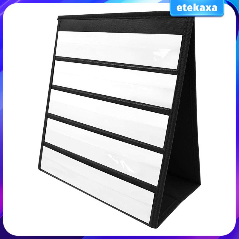 [Etekaxa] Tabletop Pocket Chart with 20x Whiteboard Cards Words Self ...