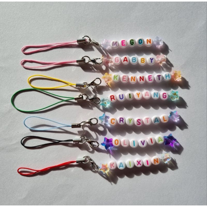 Stars personalised name keychain customisable phone strap aesthetic ...