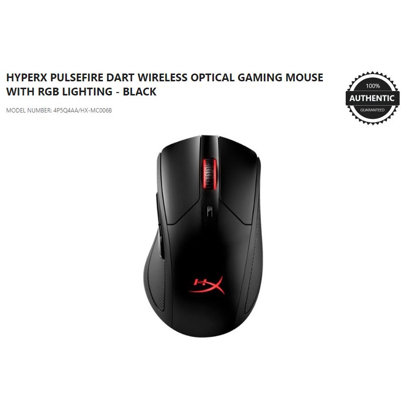 HyperX PulseFire Dart RGB Qi Charging Wireless Gaming Mouse HX-MC006B - 4P5Q4AA | Shopee Singapore