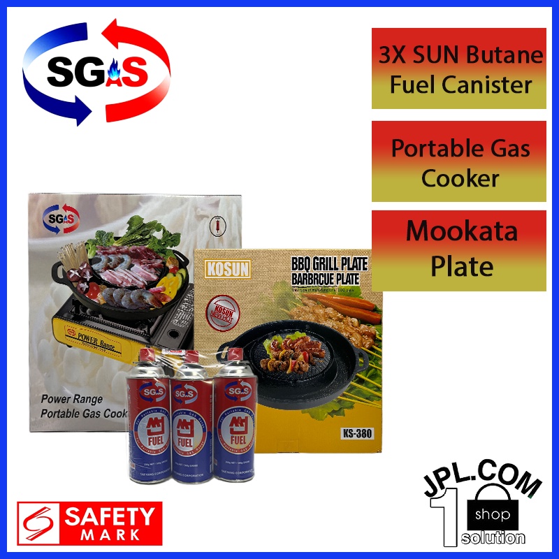 SGAS Mookata Set (BBQ Grill Plate + Portable Gas Cooker (TY101) + 3X ...
