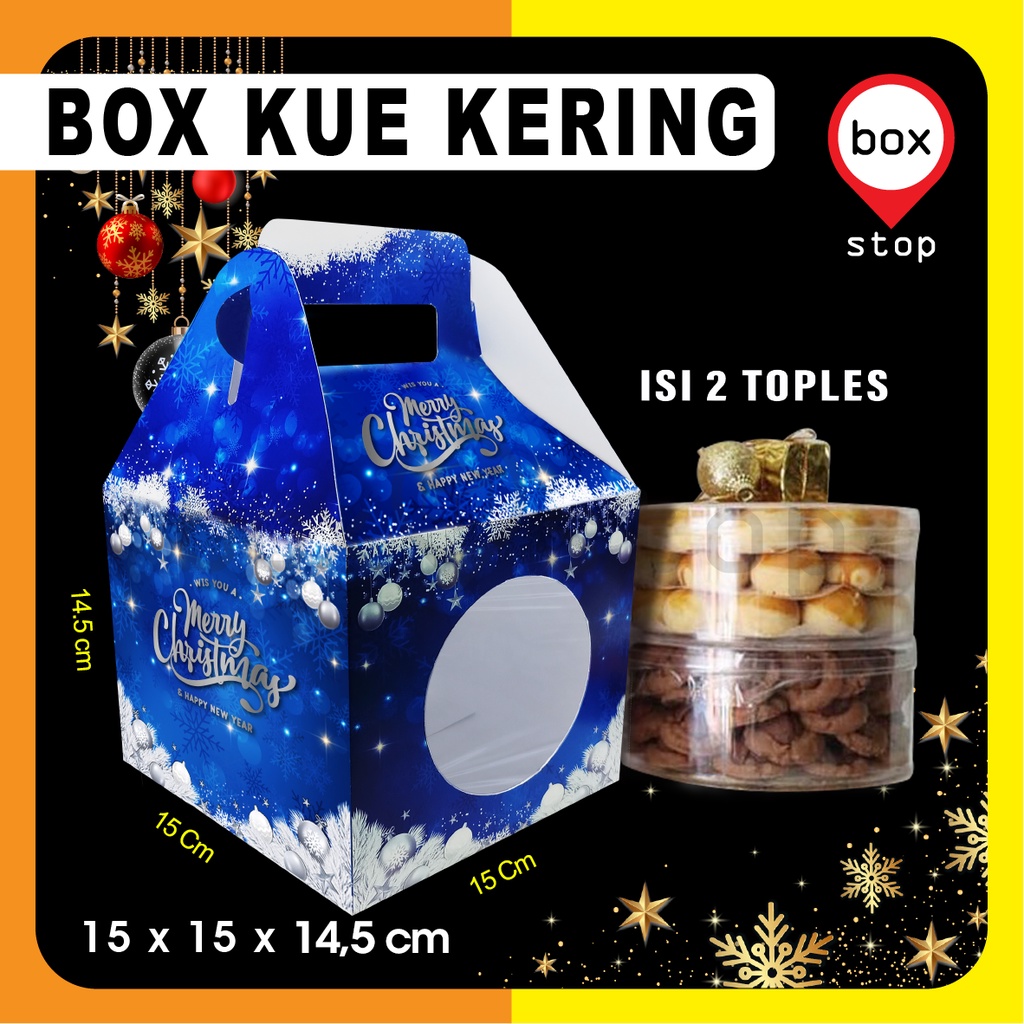 Christmas Box Box Box - Christmas Cookie Box - 2 Jars - Blue - (5Pcs ...