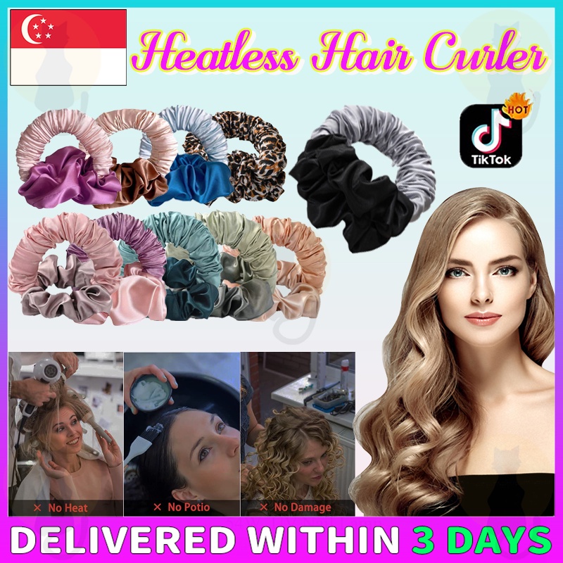 [ SG Ready Stock] Heatless Curling Hair Scrunchie Headband Hair Rollers ...