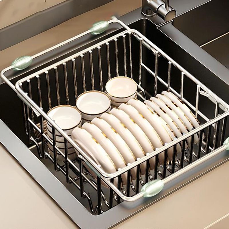 Dishwashing sink draining rack kitchen sink telescopic draining basket ...