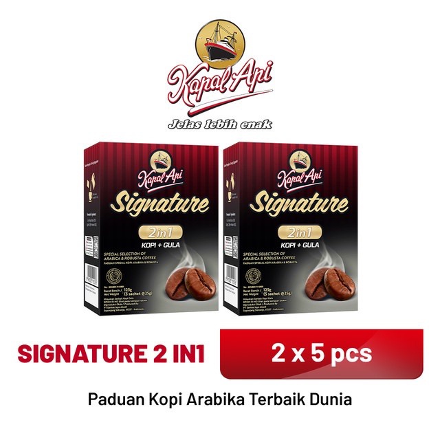 Kapal API SIGNATURE 2 in 1 2 Boxes (5 x 25 gr) | Shopee Singapore