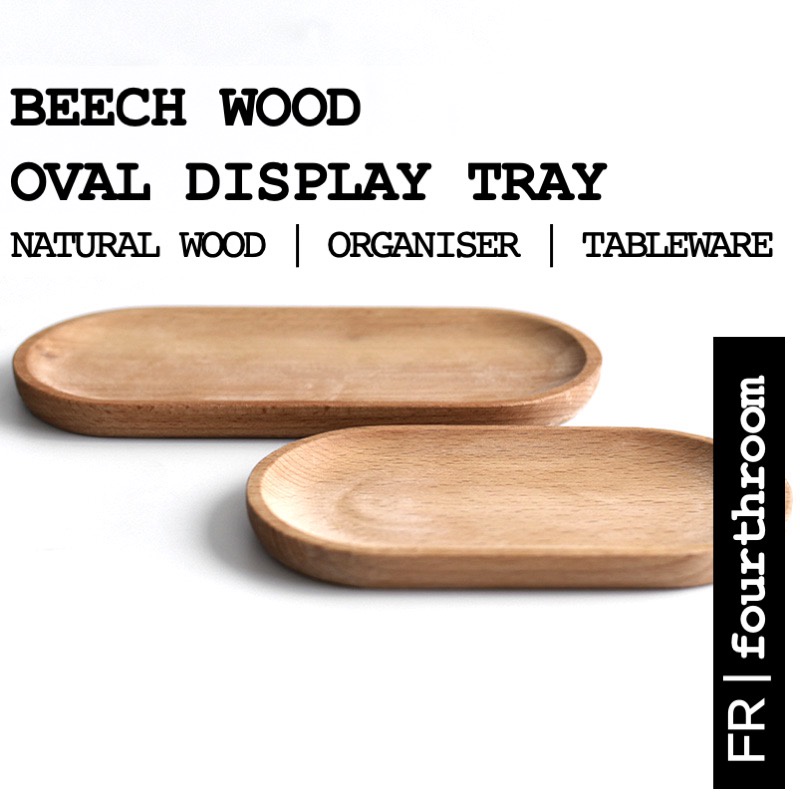 Wood Oval Display Tray Plate | Desk Organiser, Tableware | Natural Wood ...