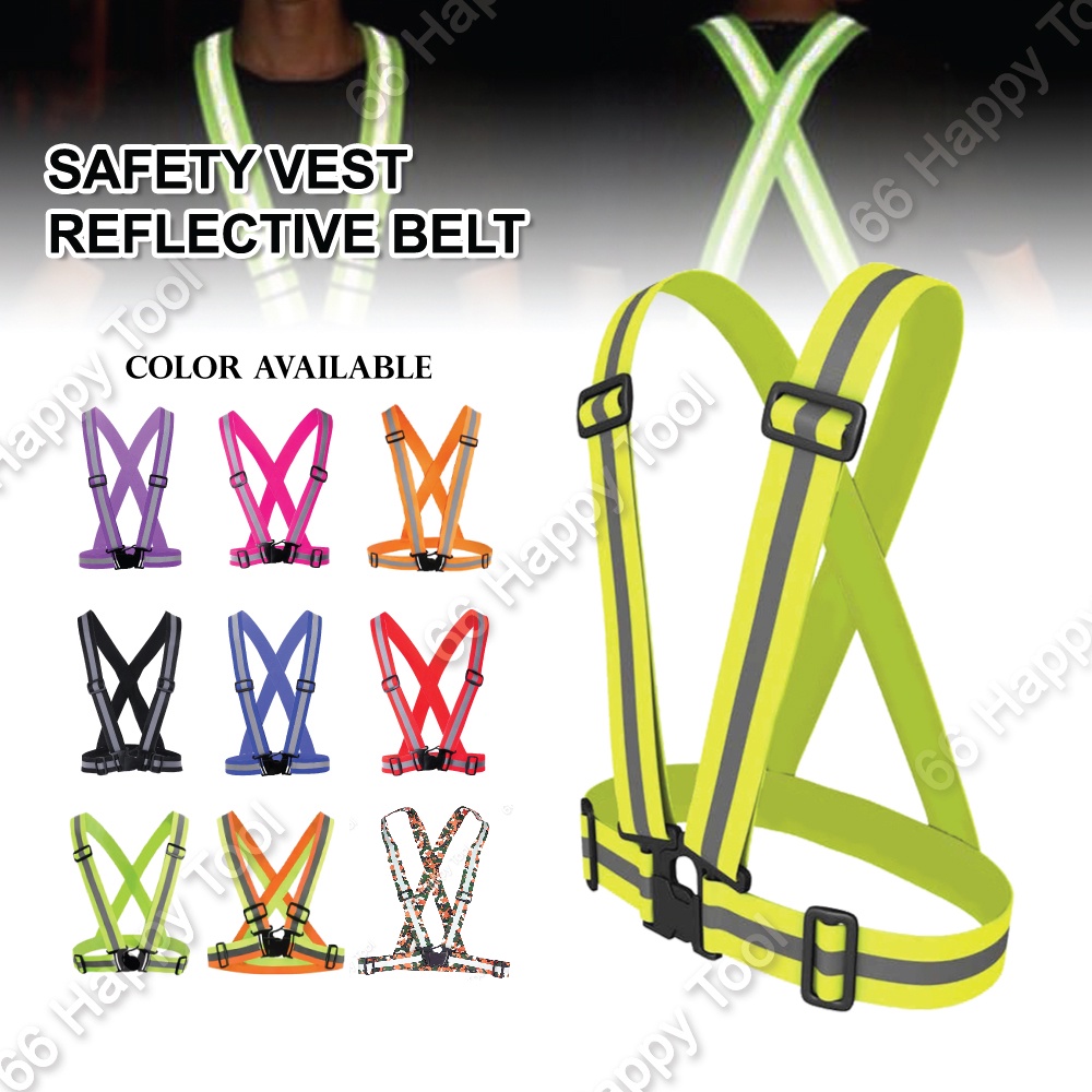 Safety Vest Reflective Belt High Visibility Coat with Grey Straps ...
