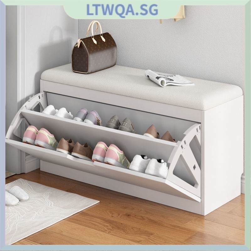 LTWQA Porch Shoe Cabinet Simple Modern Storage Stool Cushion Bench ...