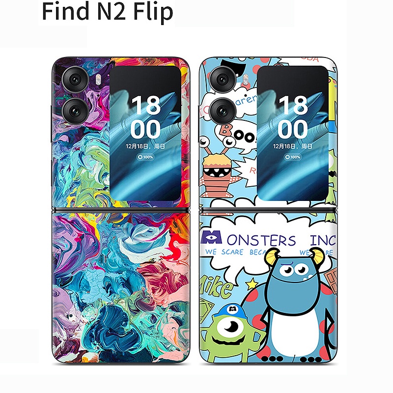 Find N2 Flip Full Film for OPPO Find N2 Flip Films Skin Cartoon Marble ...