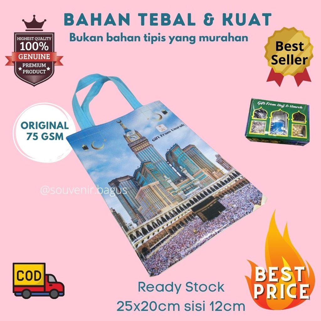 Souvenir Bag For Hajj Umrah, Mecca, Dhikr, Haram, Light Blue, Gift For ...