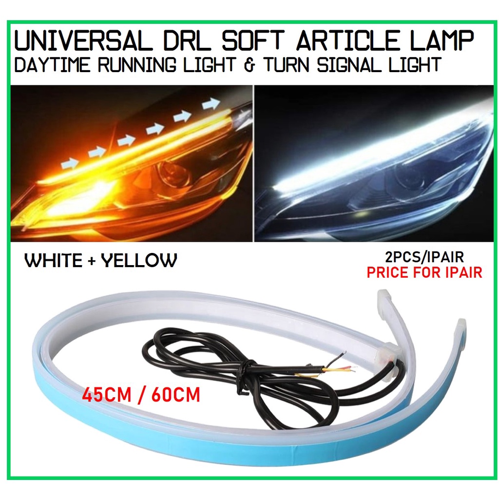 Universal 45 / 60CM DRL Light Soft Article Lamp Flexible LED Strip ...