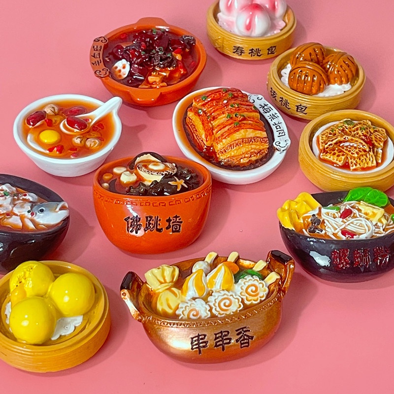 Refrigerator Magnet Chinese Food Refrigerator Sticker Simulation Food ...