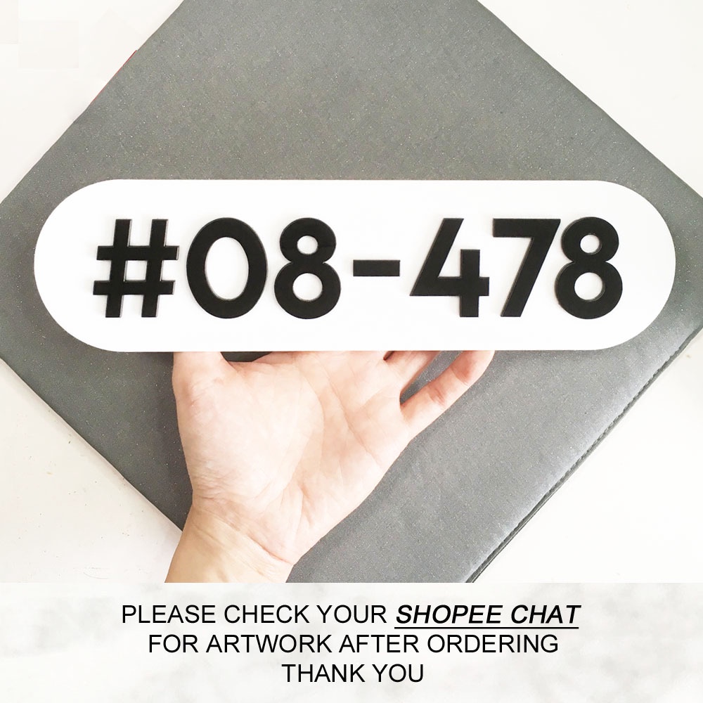 30cm - Black on White House unit number, HDB, Condo unit number - LM ...