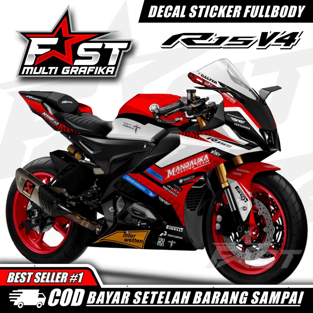 Promodecal yamaha r15 v4 mandalika winnow full body sticker r15 v4 Cool ...