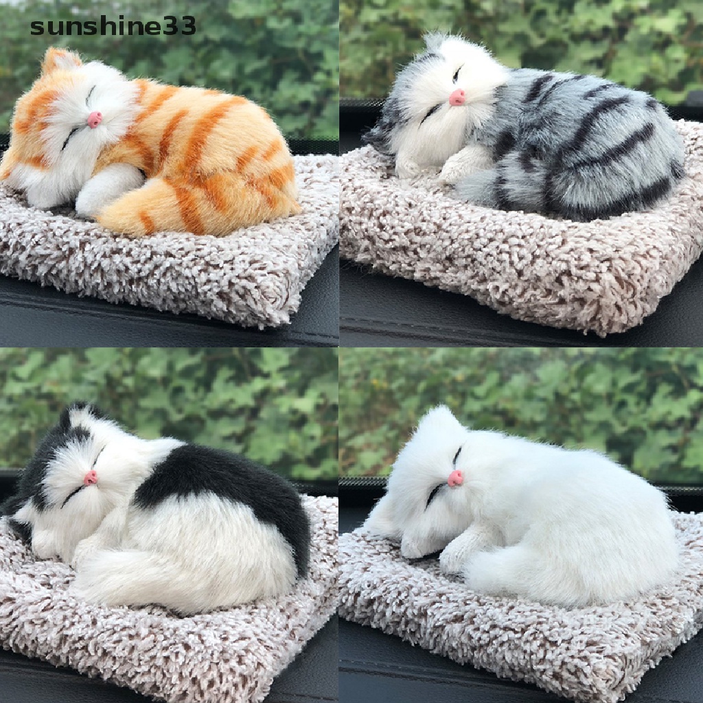 SY Car Dashboard Ornaments Decor Cute Simulation Plush Cats Dogs Toy ...