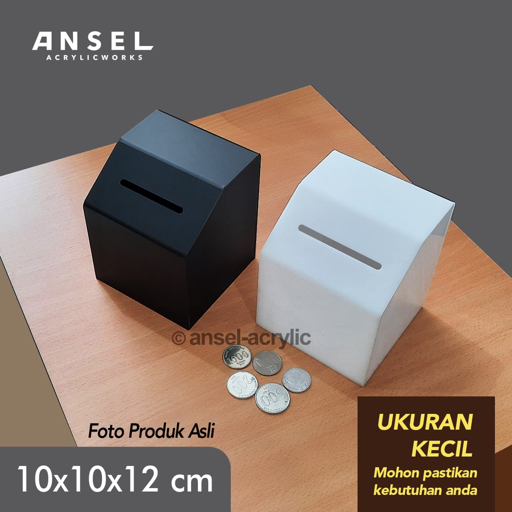 ANSEL Small Acrylic Charity Box - Tip Box / Piggy Bank 10x10x12 cm ...