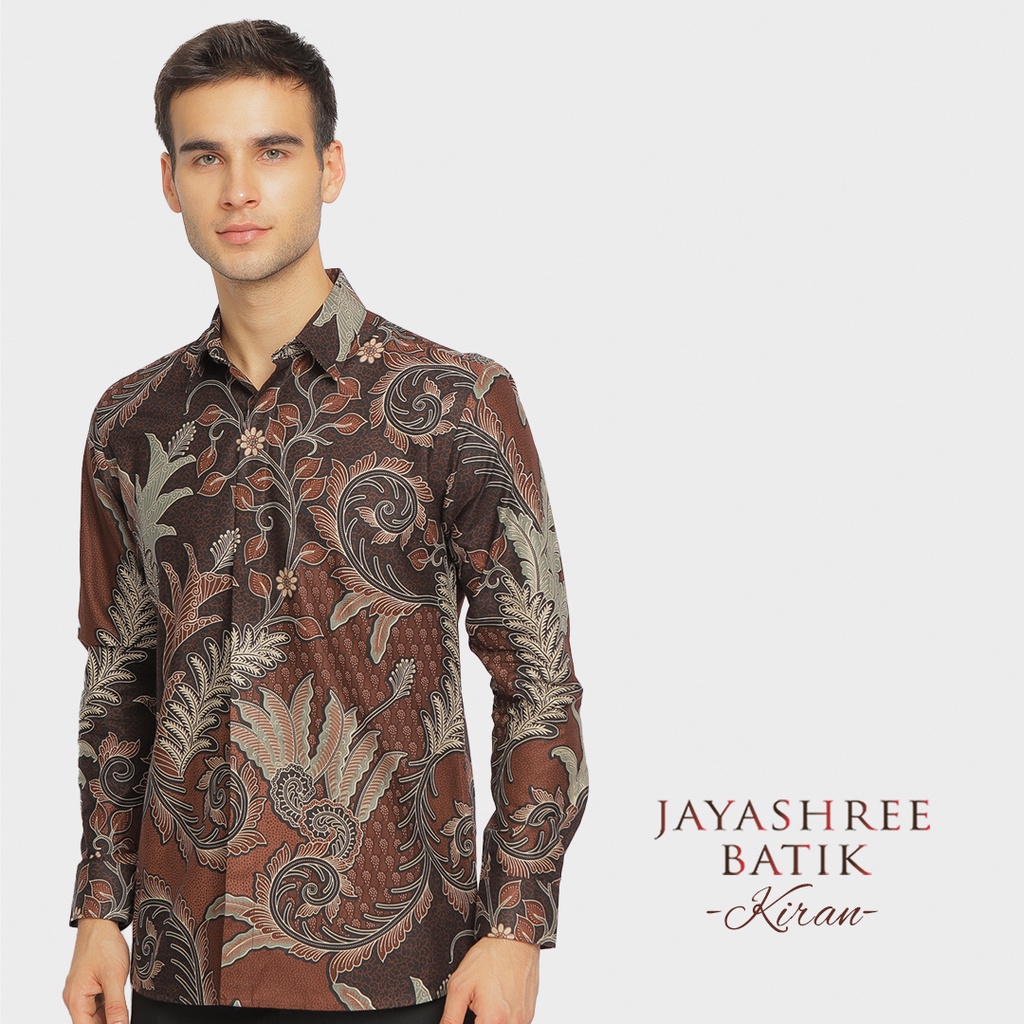 KEMEJA KATUN Jayashree - Kiran Brown Premium Cotton Material - Long ...