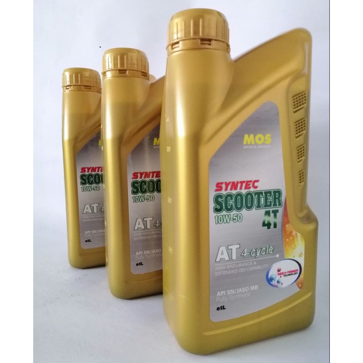 [SG] MOS SYNTEC SCOOTER 4T SAE 10W-50 Fully-Synthetic Engine Oil (Moly ...
