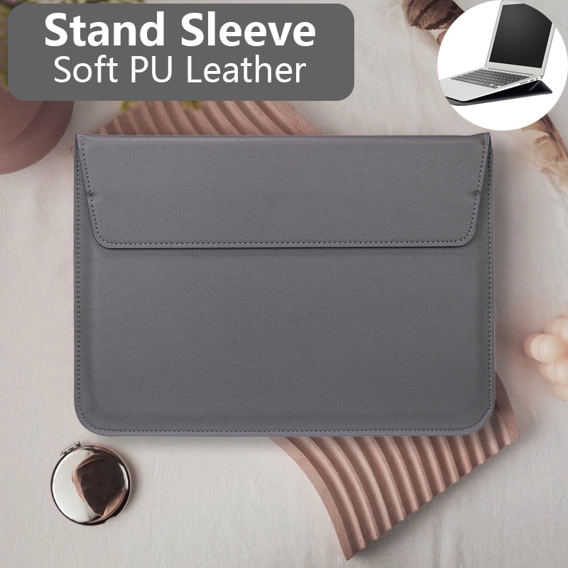 Laptop Leather Sleeve magnets Case bag with Stand Laptop compatible for ...