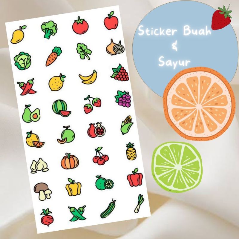 Cute STICKER SMALL STICKER FRUIT VEGETABLE STICKER FRUIT STICKER ...