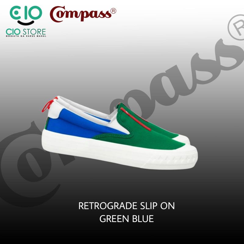 Compass retrograde slip on green blue Shoes (original) | Shopee Singapore