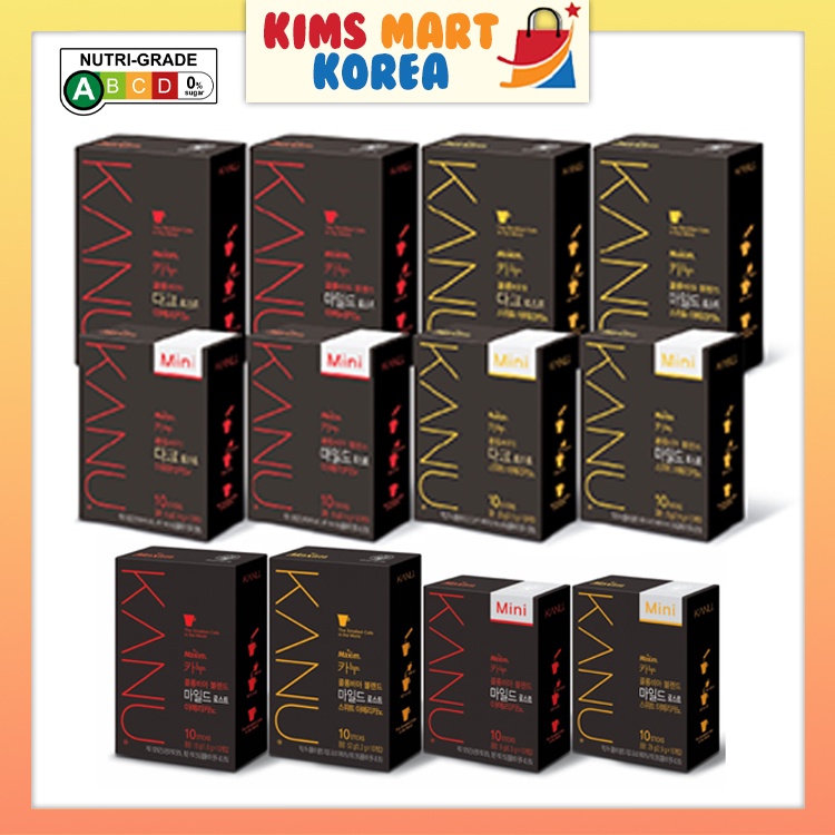 Maxim Kanu Korean Instant Stick Coffee Americano Mild, Dark, Decaf ...