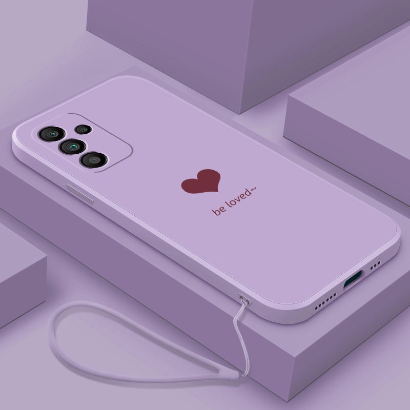 Samsung Galaxy A56 A36 A26 5G Casing Lovely Love Heart Matte Square Liquid Silicon Case ...