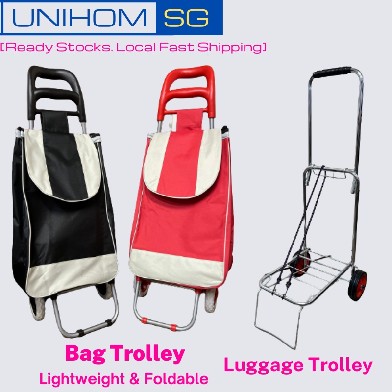 UnihomSG [ReadyStock] Simple Foldable Lightweight Market Trolley Bag ...