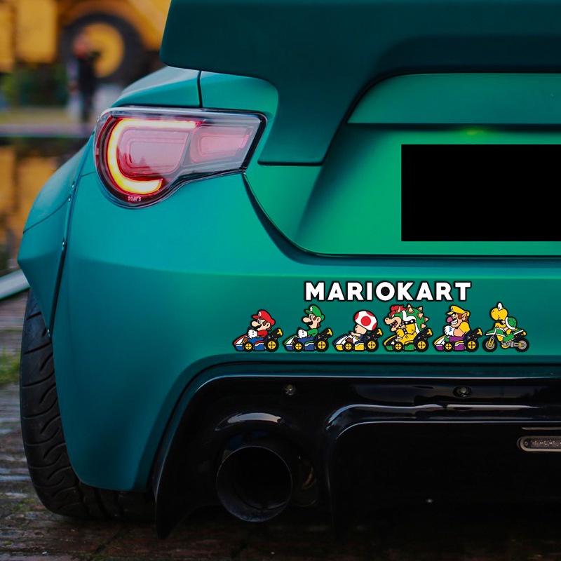 Super Mario Cute Cartoon Reflective Vinyl Car Stickers Auto Body ...