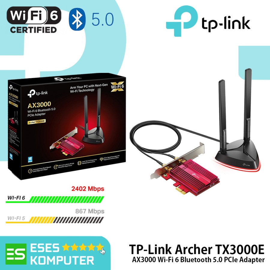 Wifi Adapter TP-Link Archer TX3000E AX3000 Wi-Fi 6 Bluetooth 5.0 PCIe ...