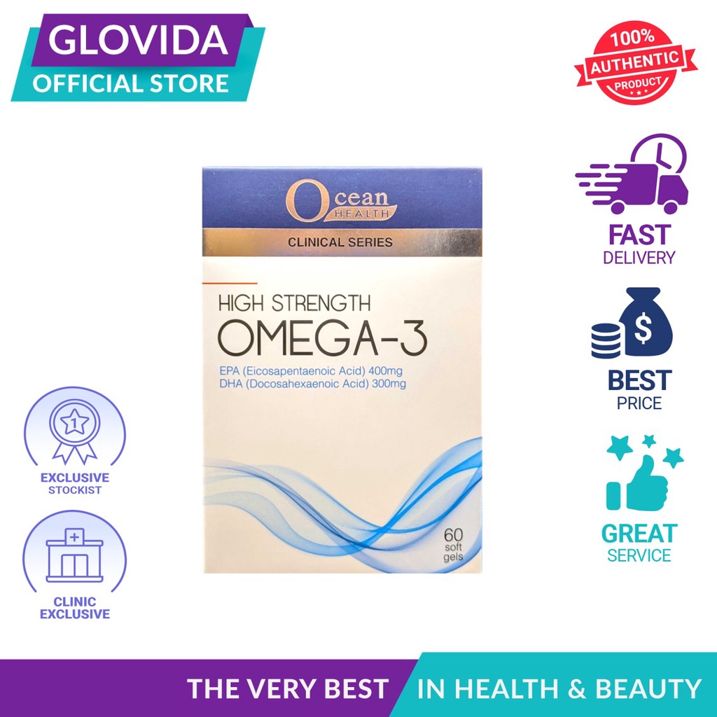 Ocean Health High Strength Omega-3 Fish Oil Softgel Supplements With ...