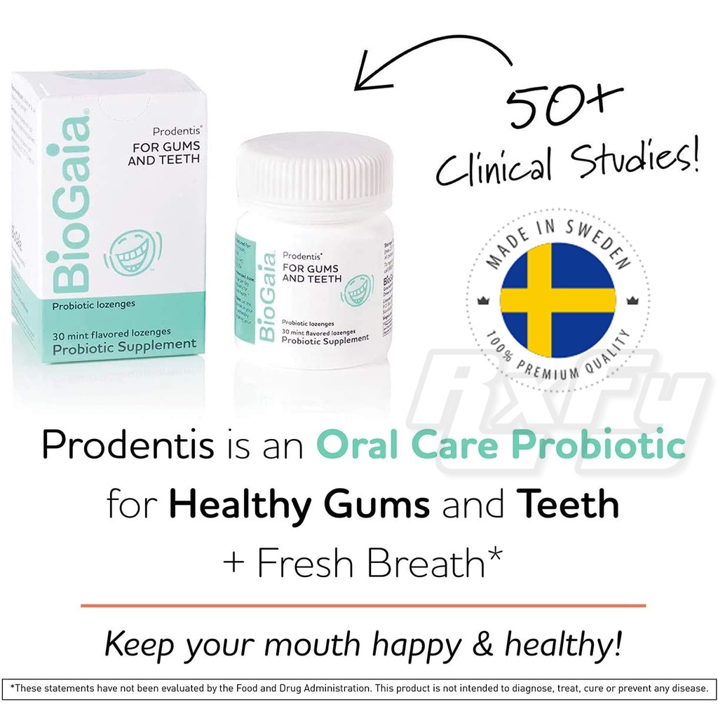 BioGaia Prodentis Mint Lozenges, Dental Probiotic For Men And Women ...