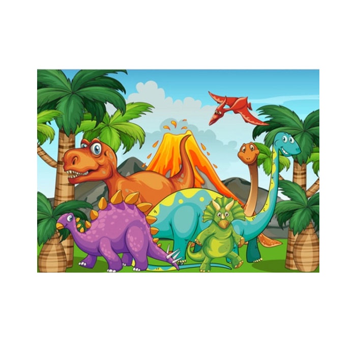 [SG SELLER] Dinoland Birthday Fabric Backdrop Banner | Dinosaur Dessert ...
