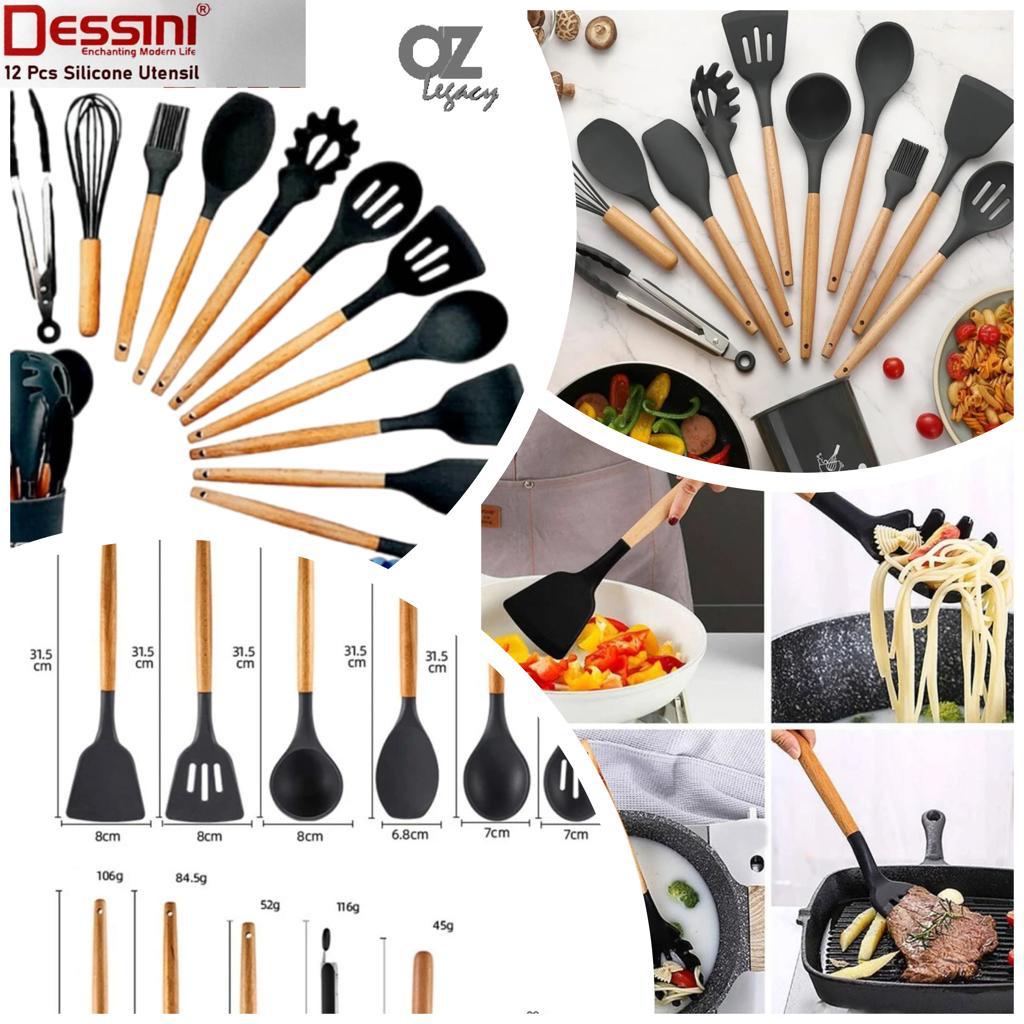 12Pcs Silicone Cooking And Baking Kitchen Utensil Set With Storage ...