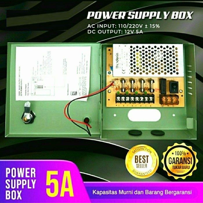 Power SUPPLY 5A BOX PANEL/PSU Adapter 12V 5A 4CH For CCTV - Berytape ...