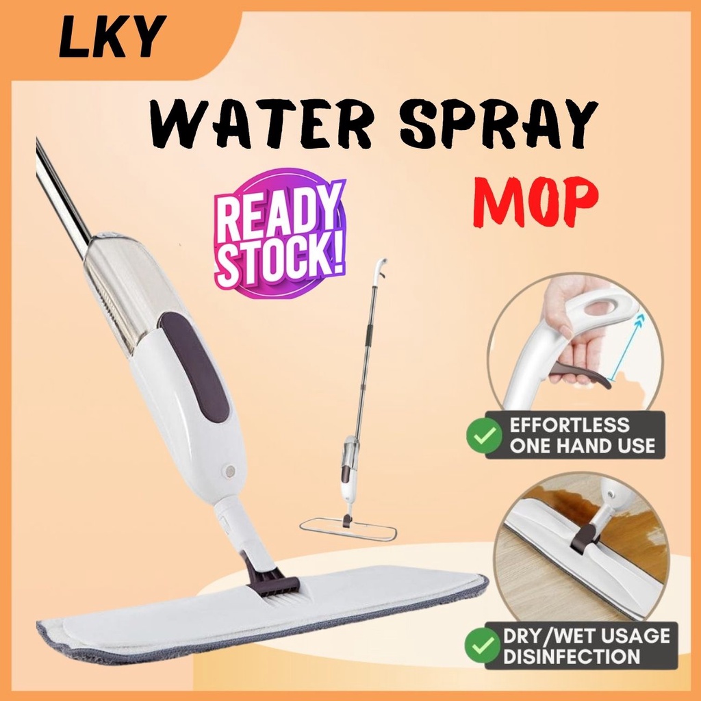 LKY - Water Spray Mop free mop pad 180 degree rotate flat mop | Shopee ...
