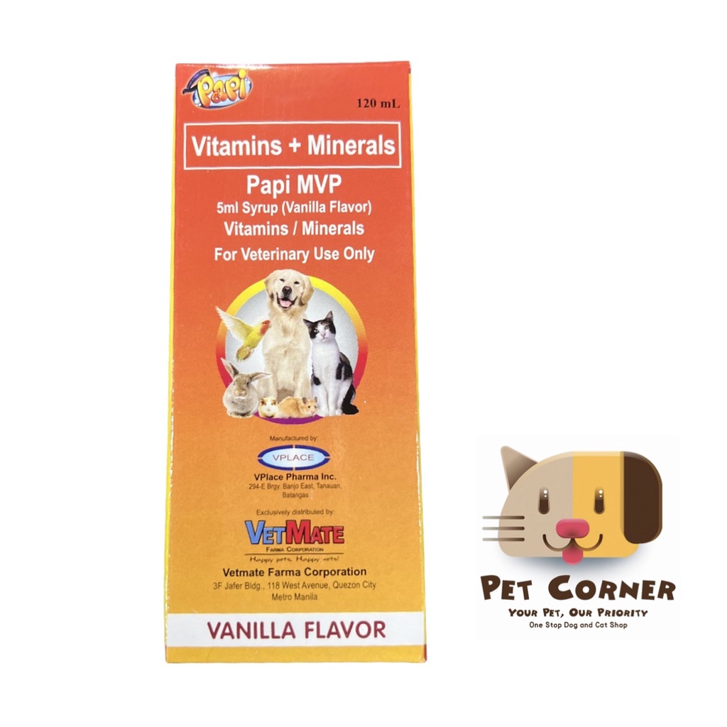 PAPI MVP 120ML !! VITAMINS + MINERALS FOR DOGS, CATS, SMALL MAMMALS ...