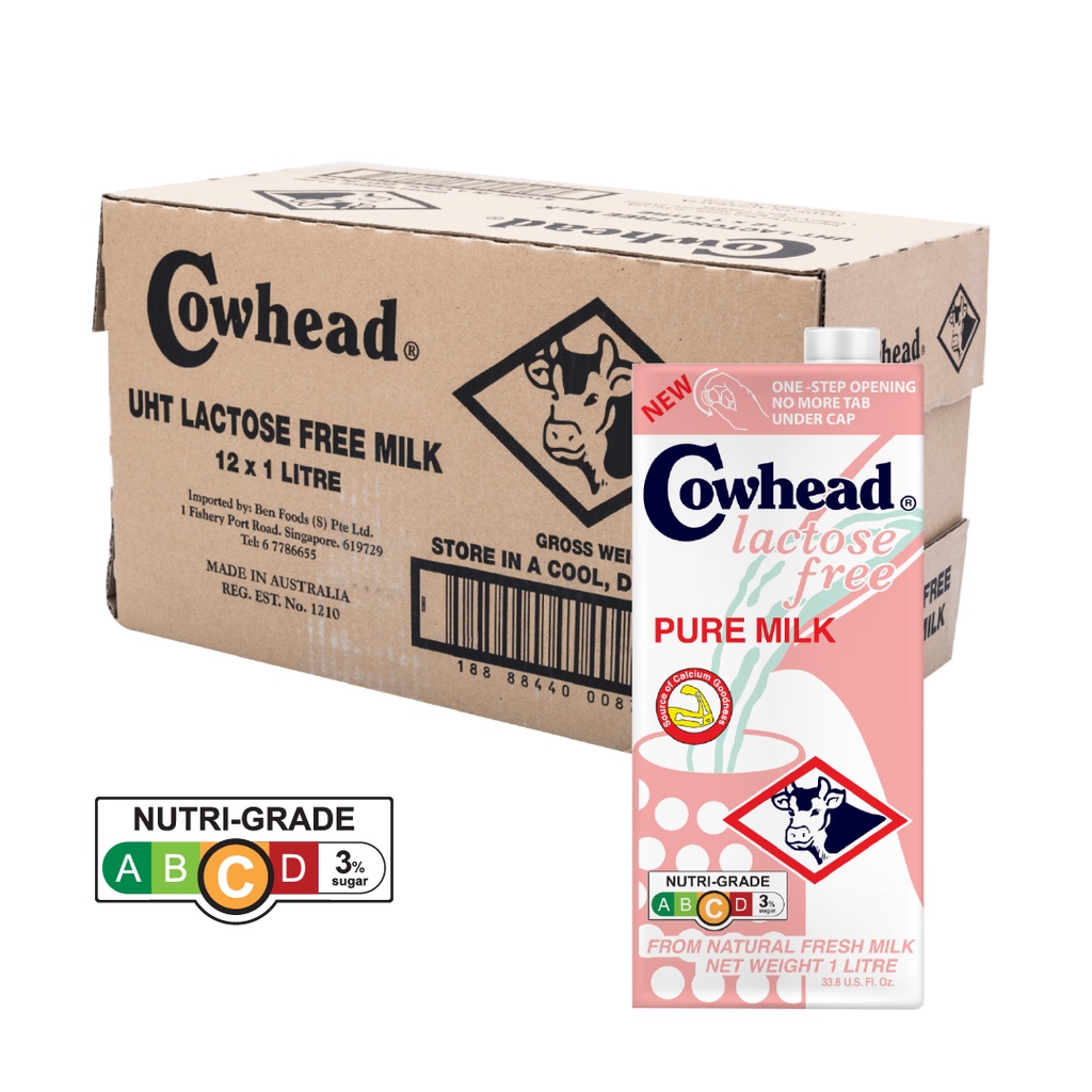 [1 Carton] Cowhead Uht Milk Lactose Free (1L) | Shopee Singapore