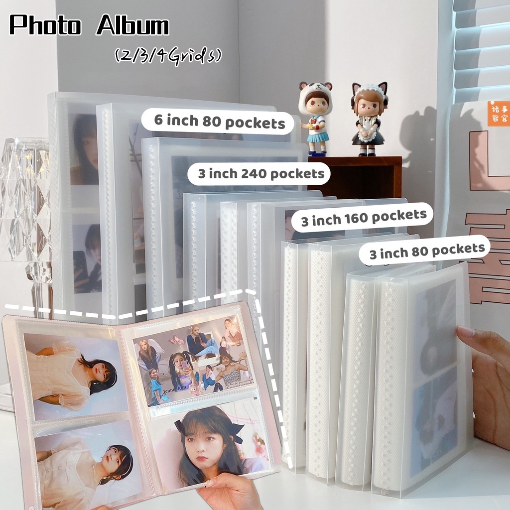 80/84/160/240 Pockets Frosted Photo Album Multi-Size 2/3/4Grids Idol ...
